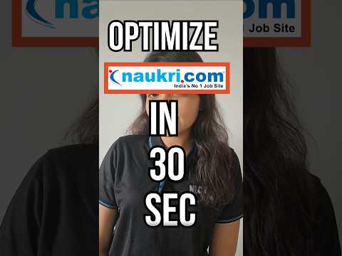 Optimize Naukri Profile in 30sec | Not getting calls from naukri #naukri #jobsearch #jobseekers
