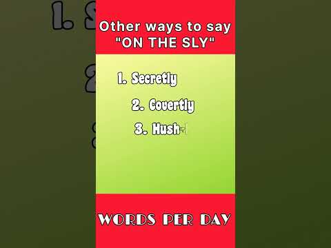 OTHER WORDS FOR PHRASAL VERB "ON THE SLY" #englishlearners #englishlearning #youtubeshorts