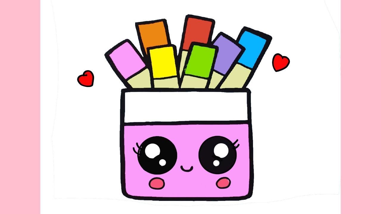 COMO DIBUJAR UN ESTUCHE DE LAPICES KAWAII ❤ Dibujos para dibujar