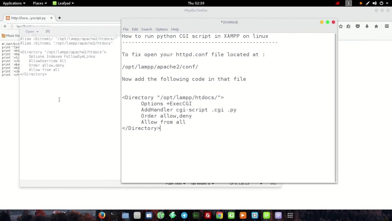 Running Python CGI scripts on Lampp