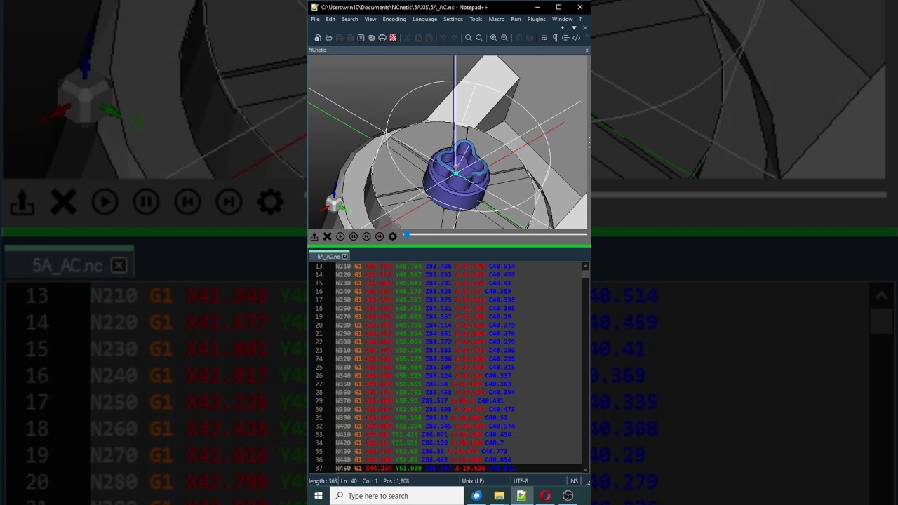 5 axis gcode cnc simulation