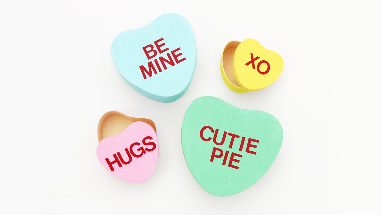 DIY Valentine Gift: Conversation Heart Boxes