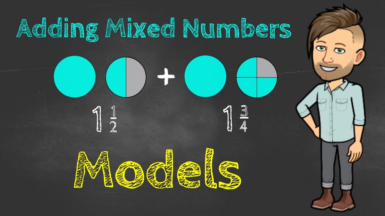 Adding Mixed Numbers with Visual Models | Math with Mr. Bee | CCSS 5.NF.A.1 and CCSS 5.NF.A.2