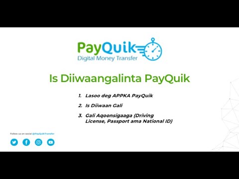 How To Register With PayQuik App using Android (Is Diiwaangalinta PayQuik ) - Somali