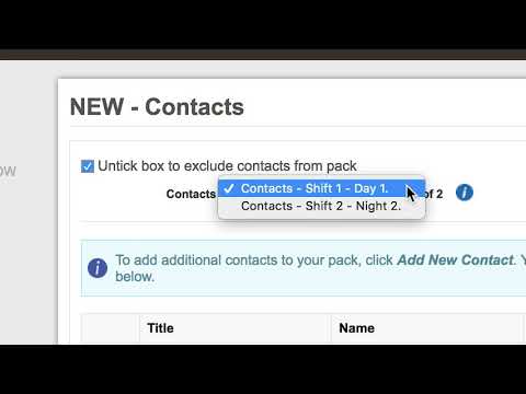 SWP - Stage 15 - Contacts