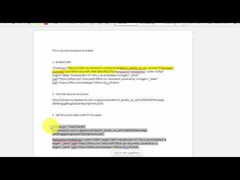 Embed Office 365 Word Document in Brightspace D2L