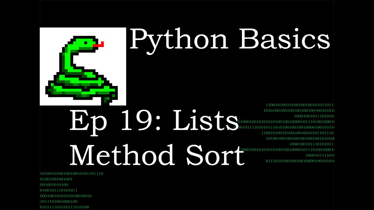 Python Basics Lists Method Sort