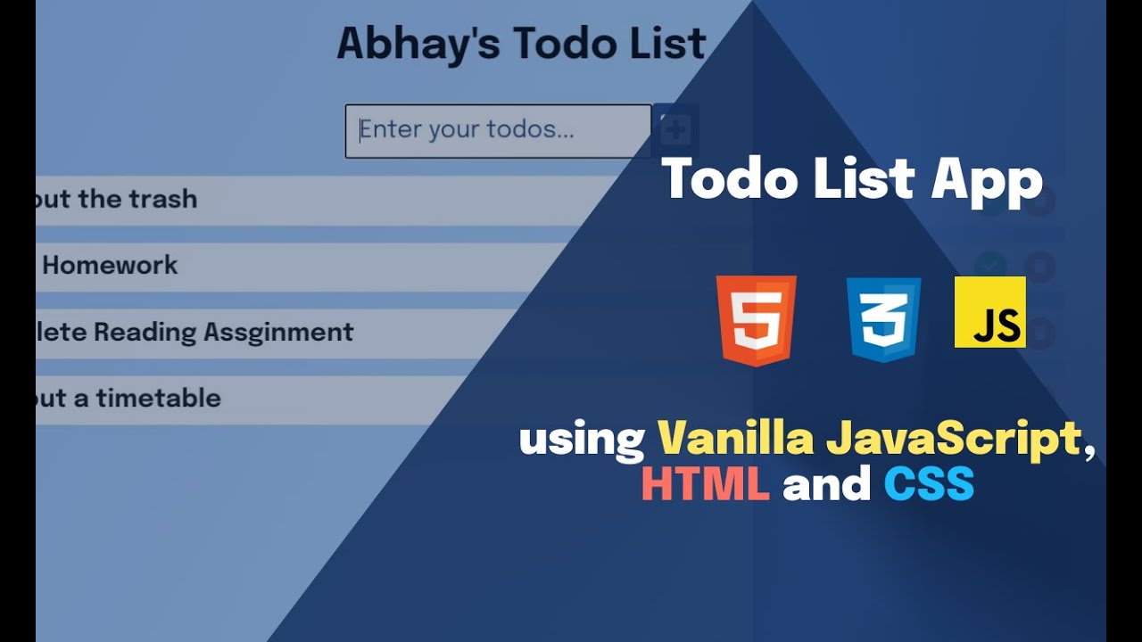 Todo List App | Vanilla JavaScript | HTML, CSS | For Beginners