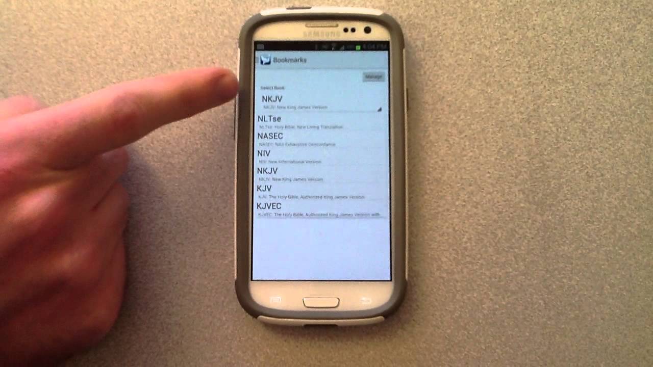 PocketBible for Android - bookmarking feature