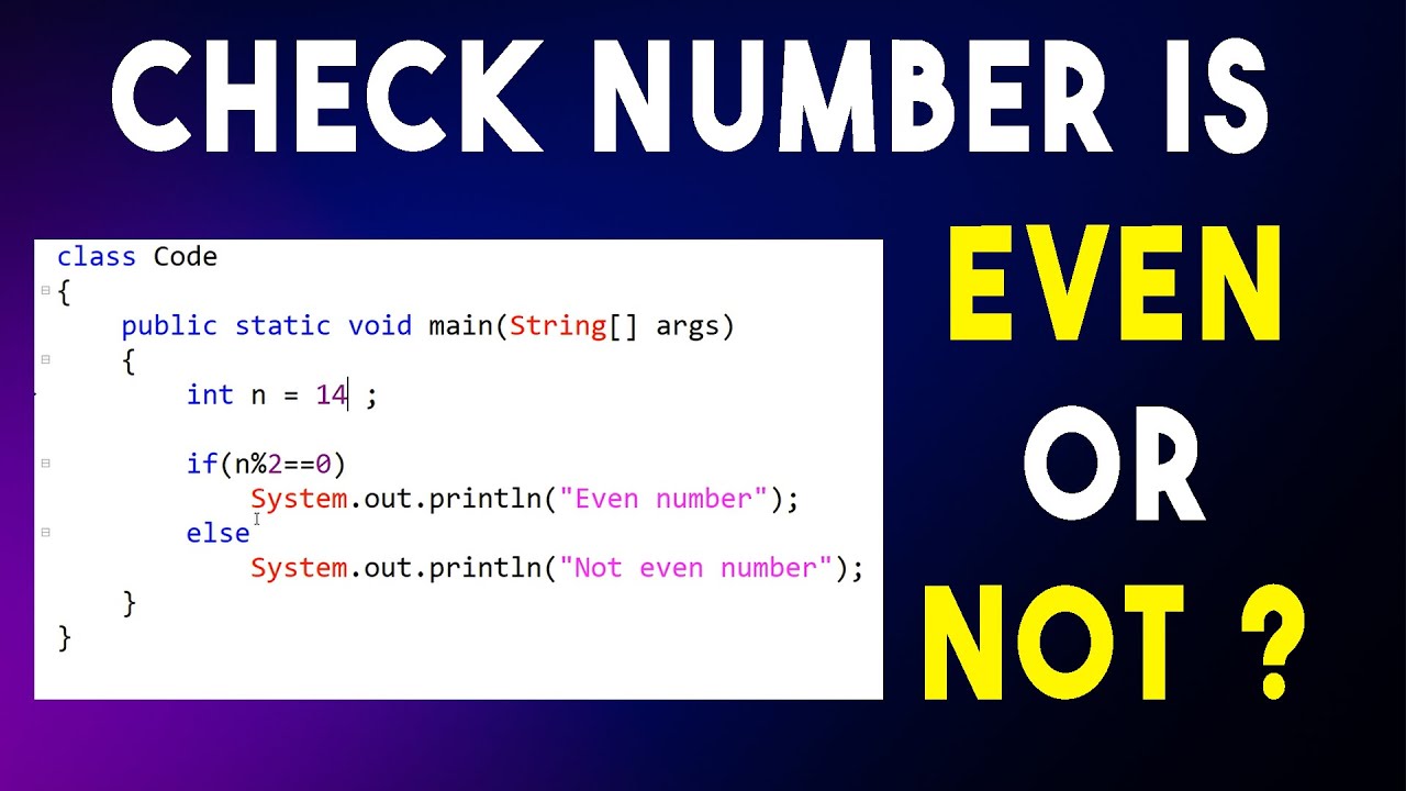 Java Program to Check Even or Odd Number | Simple Java Tutorial for Beginners