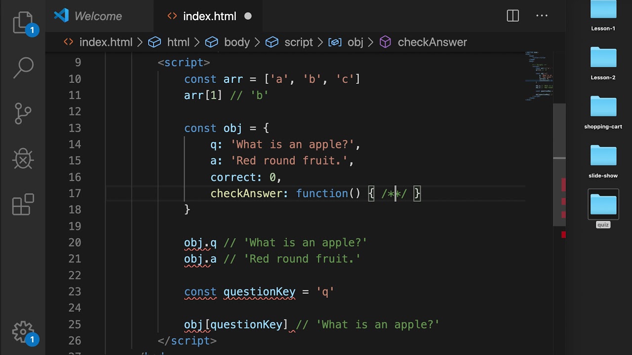 01 JS Quiz Getting Started Objects