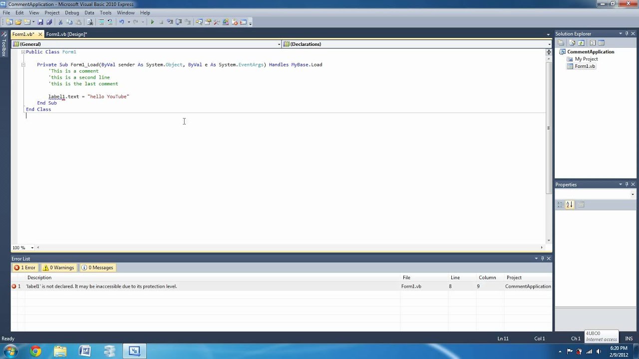 How to Use Comments in Visual Basic 2008/2010