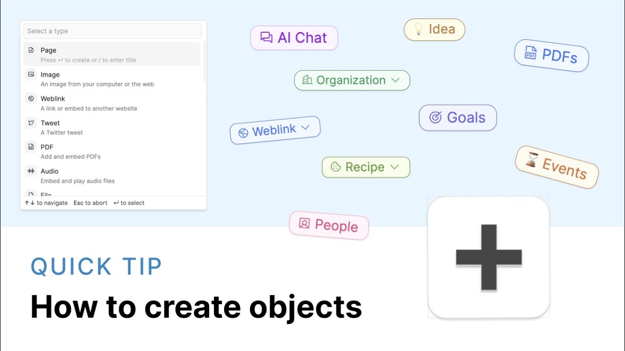 How To Create New Objects in Capacities