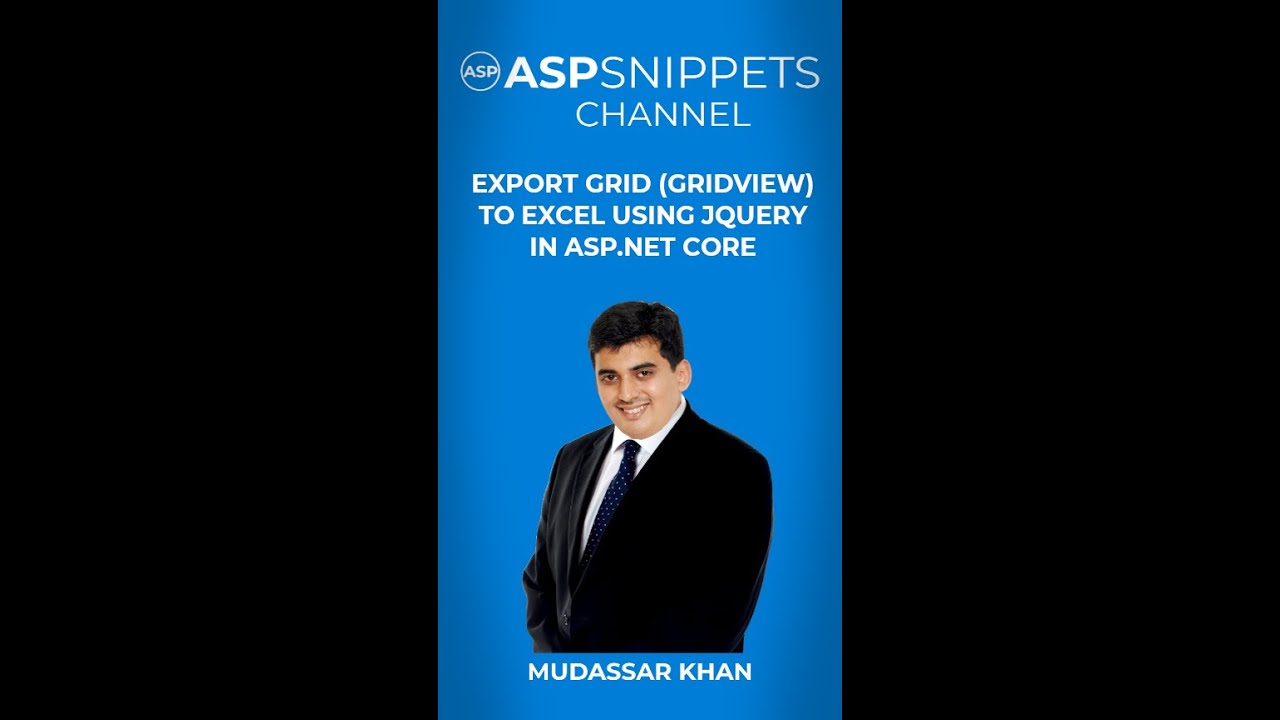 Export Grid (GridView) to Excel using jQuery in ASP.Net Core MVC