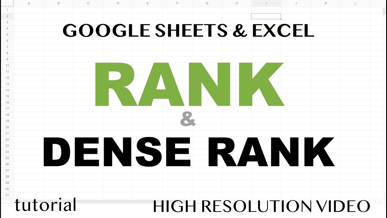 RANK, DENSERANK functions in Excel & Google Sheets, RANK with or without Skipping Numbers