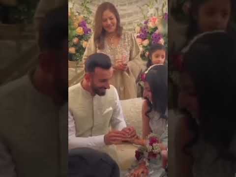 Pakistani Cricketer Shan Masood gorgeous look with wife in Barat ceremony