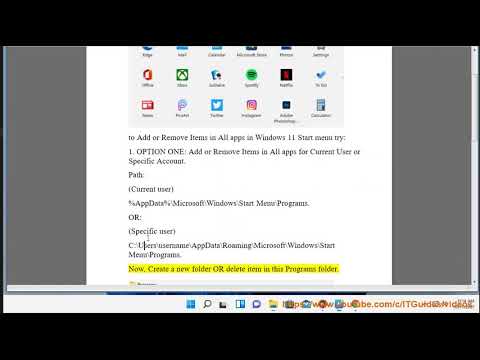 Add/Remove Items in All apps in Windows 11 Start menu