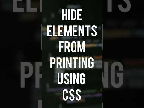 Hide Elements from Printing using CSS @media - Learn HTML, CSS, JS #ytshorts #shorts #frontendguruji