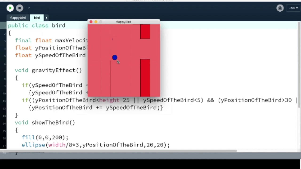 Flappy Bird Tutorial (using Processing) Part 2