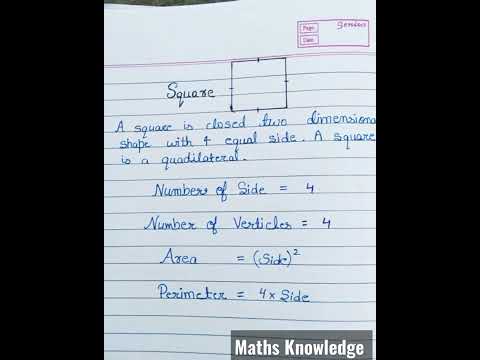 Basic Definition of Square, Area and Perimeter of Square #square #shorts #study #maths