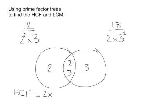 HCF and LCM using prime factor trees