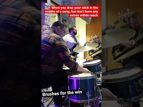 When you drop your stick in the middle of a song, but you don’t have any extras close by… #drumfail