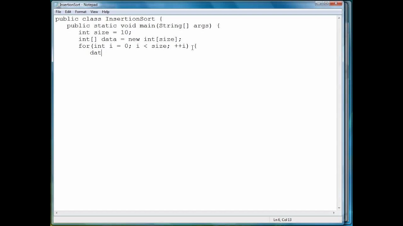 Advanced Java Programming Tutorial | Insertion Sort