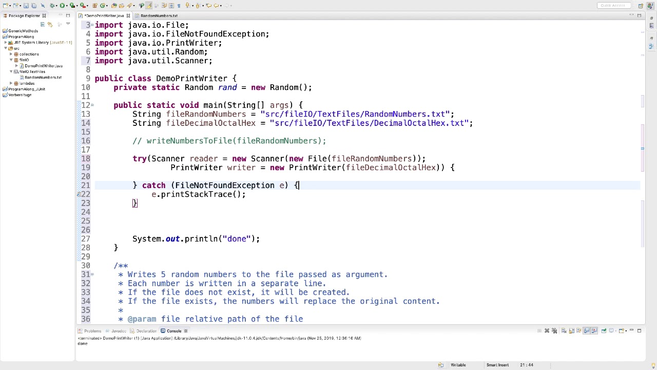 Program Along - PrintWriter