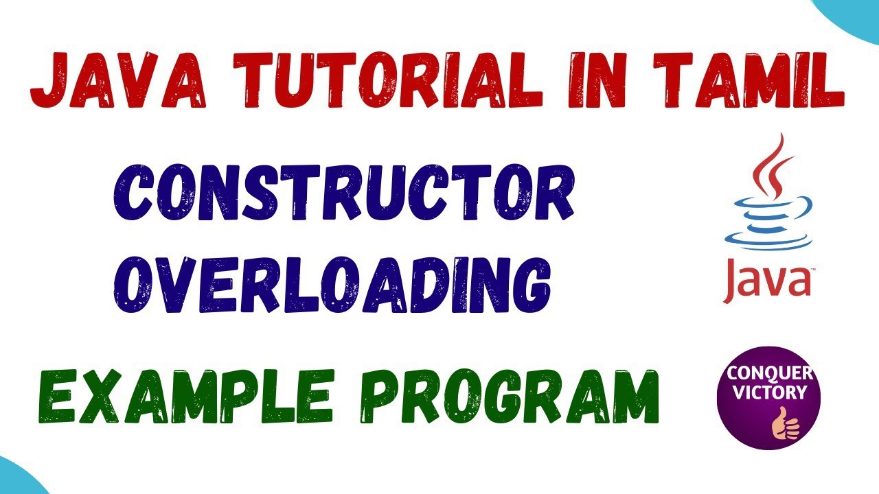 31) Constructor overloading in Java | Tamil | Example Program