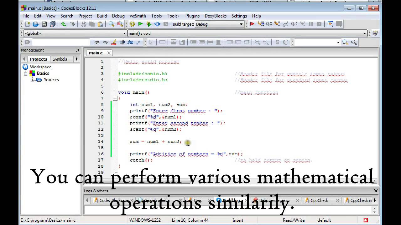 C programming 4 - Basic Mathematical Operations
