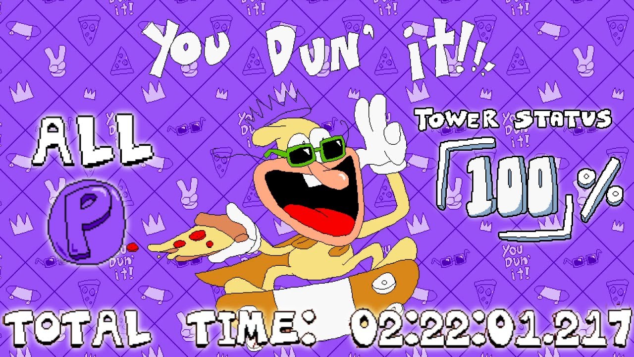 Pizza Tower: All P Ranks 100% Speedrun as The Noise in 2:22:01.217