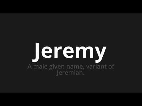 How to pronounce Jeremy