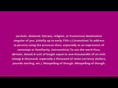 what is the meaning of thou.