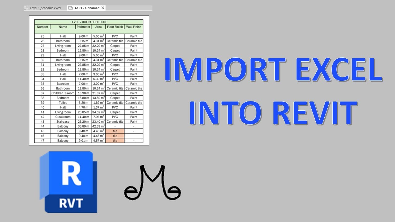 Revit Tutorial - How to import Excel into Revit