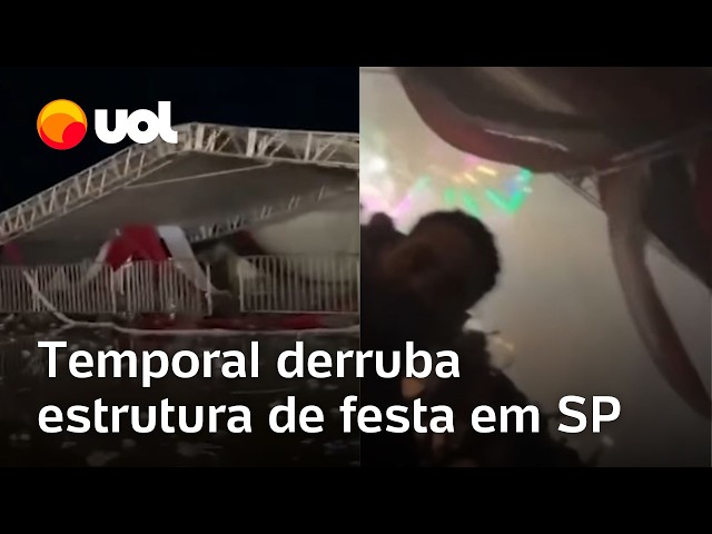 Temporal derruba estrutura de festa universitária e deixa um morto em SP