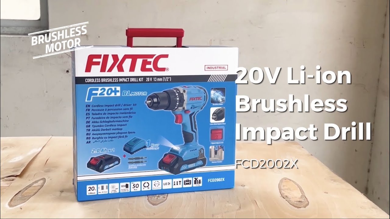 FIXTEC Operation of 20V lithium battery brushless impact drill