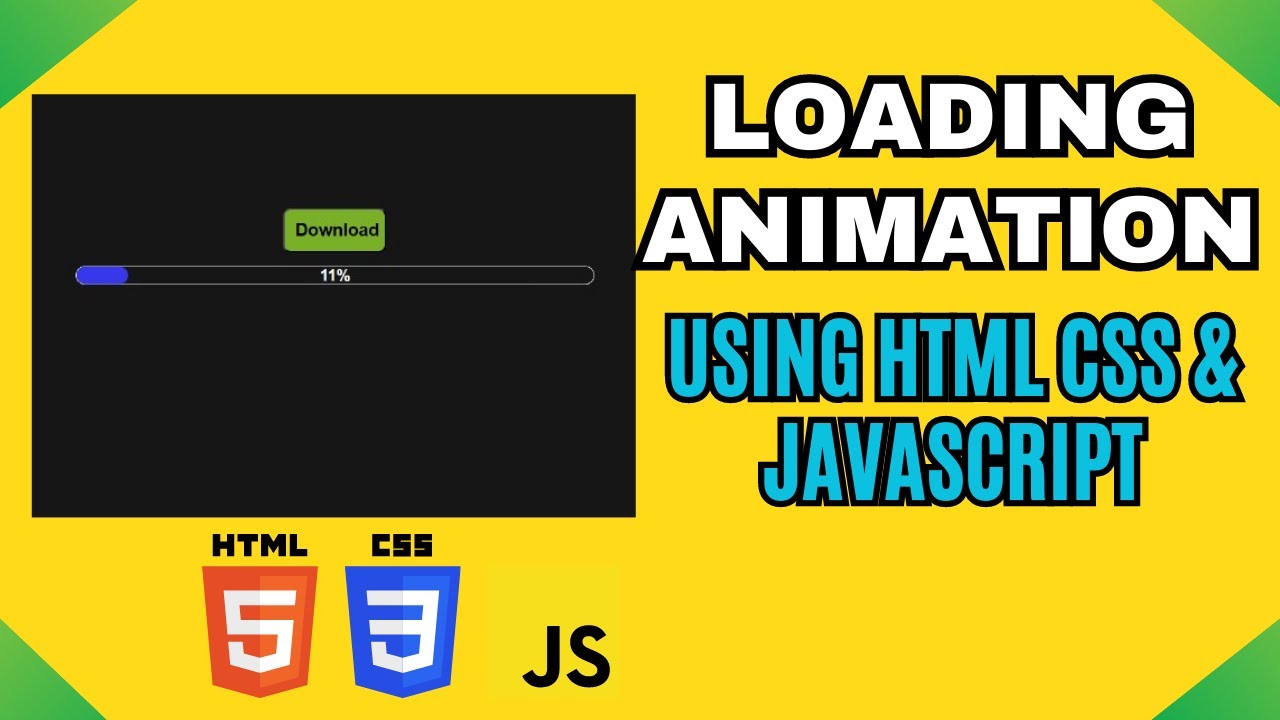 Loading Animation using HTML CSS & Javascript | Animated Progress Bar
