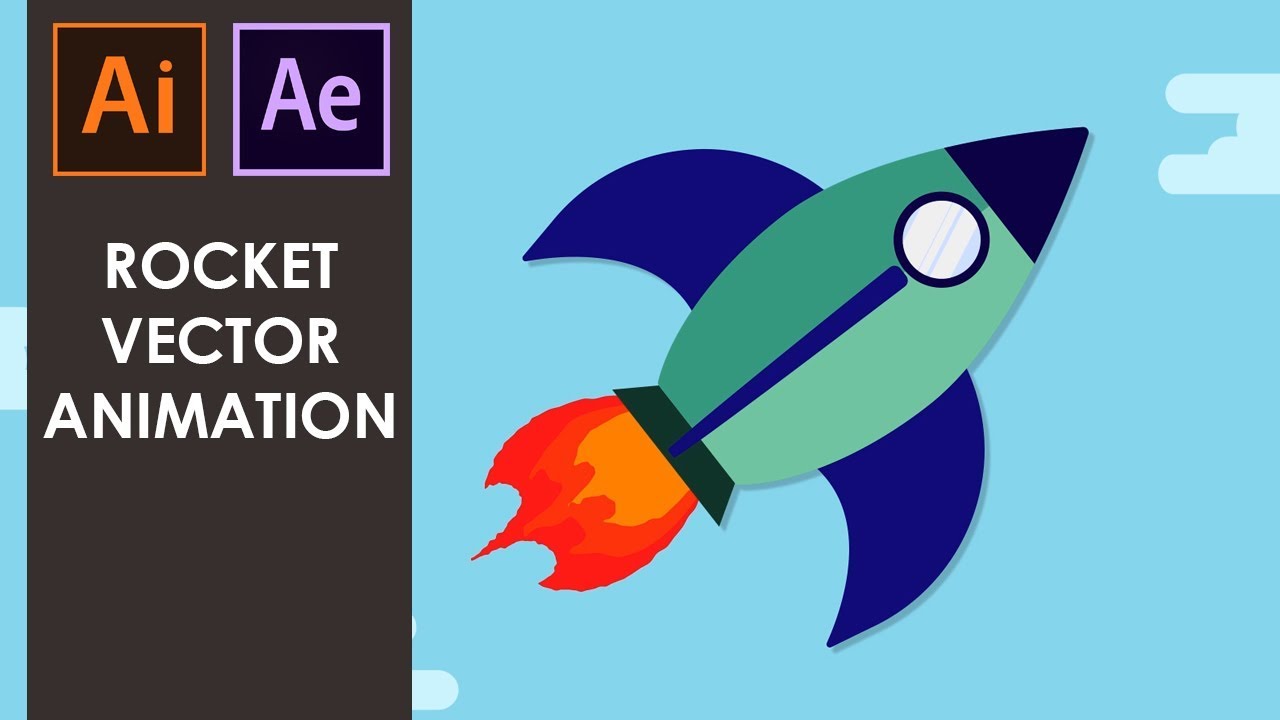 Rocket Flat Design - EASY Vector animation [Adobe Aftereffects]
