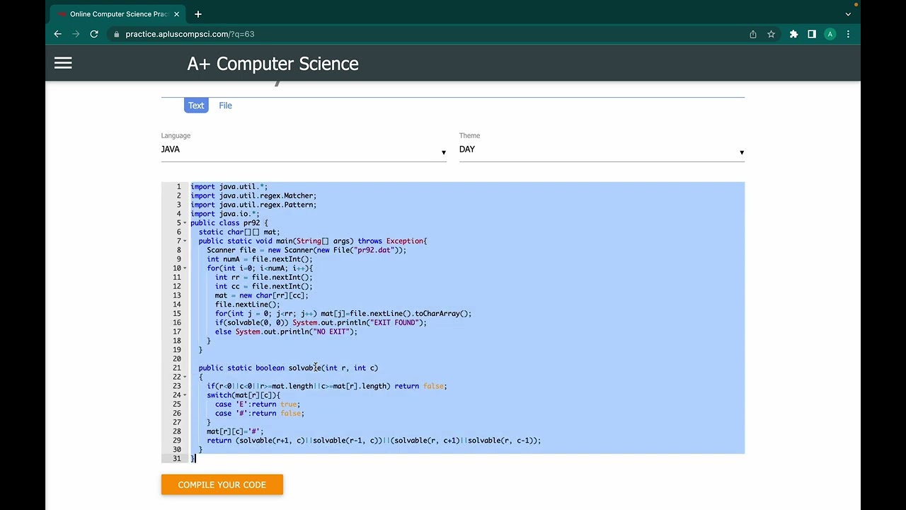 Solving Mazes with Java and Recursion
