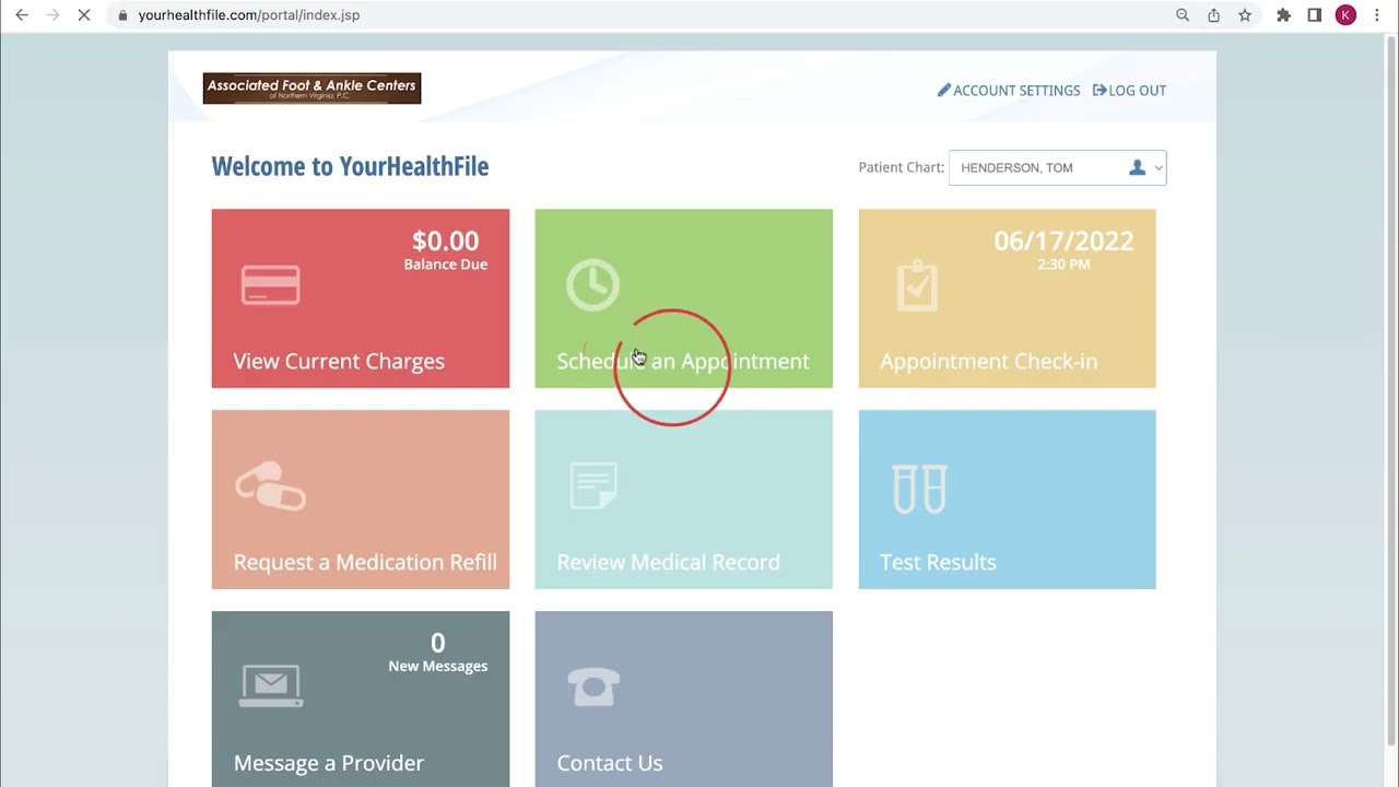 YourHealthFile Patient Portal – How to Request an Appointment
