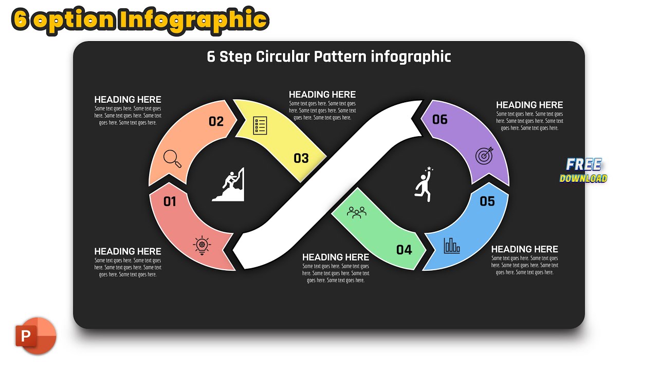 75.PowerPoint Design - 6 Step Cyclic Process infographic | Free download | Office 365