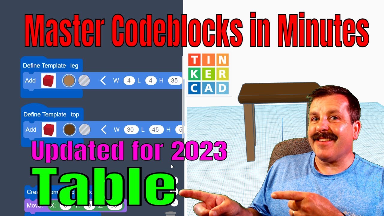 Create a Table using Code with Tinkercad  Codeblocks in 2023