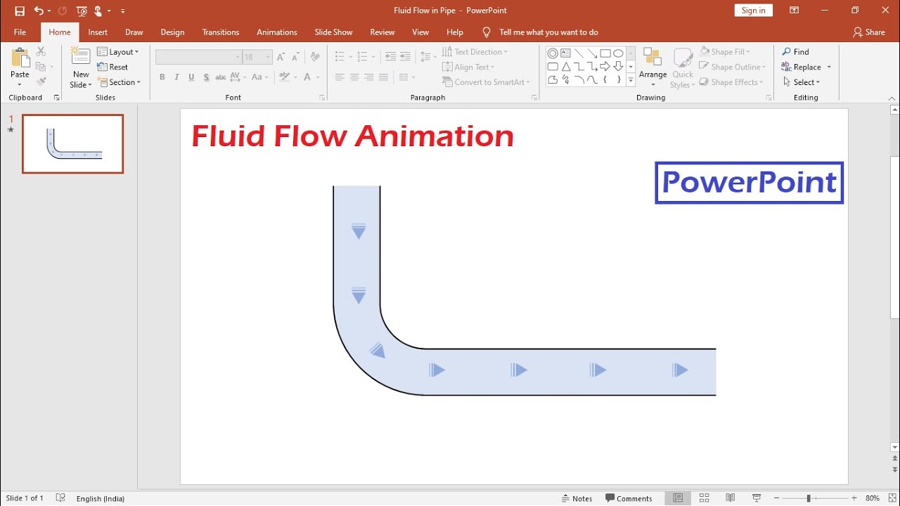 Fluid Flow Animation in Pipeline using Arrows | Powerpoint Tutorial