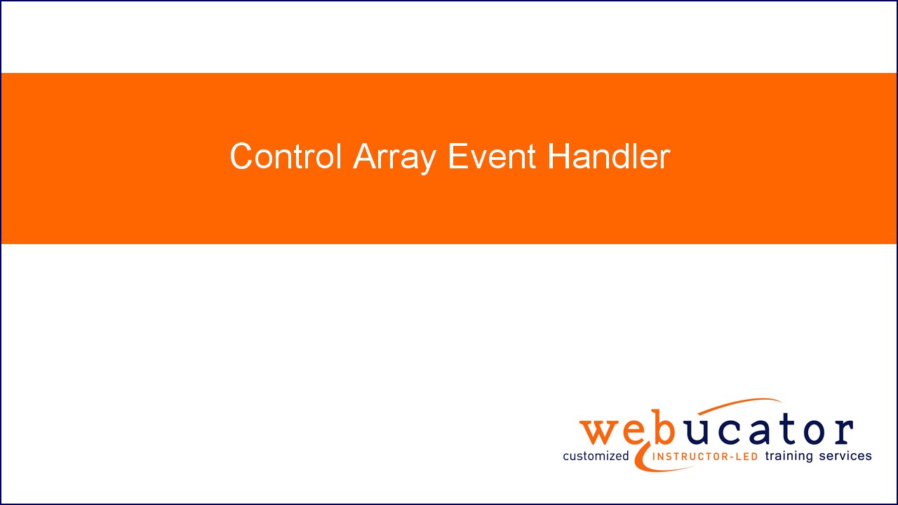 Control Array Event Handler