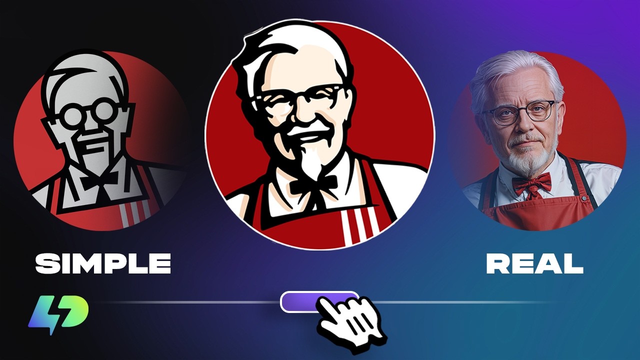 2D Logo Redesign In Different Styles Using A.I