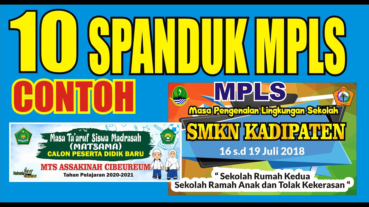 10 Contoh Desain Spanduk MPLS | Masa Pengenalan Lingkungan Sekolah | Download Templatenya