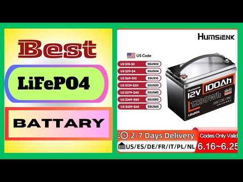 Humsienk 12V 100Ah Built-in 100A BMS Lithium Iron Phosphate Battery Packs