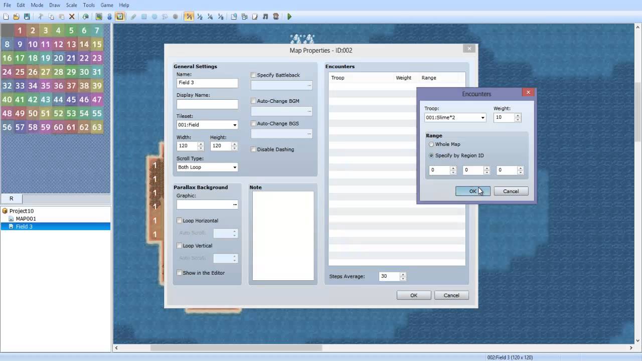 RPG Maker VX Ace - Set up world map enemies