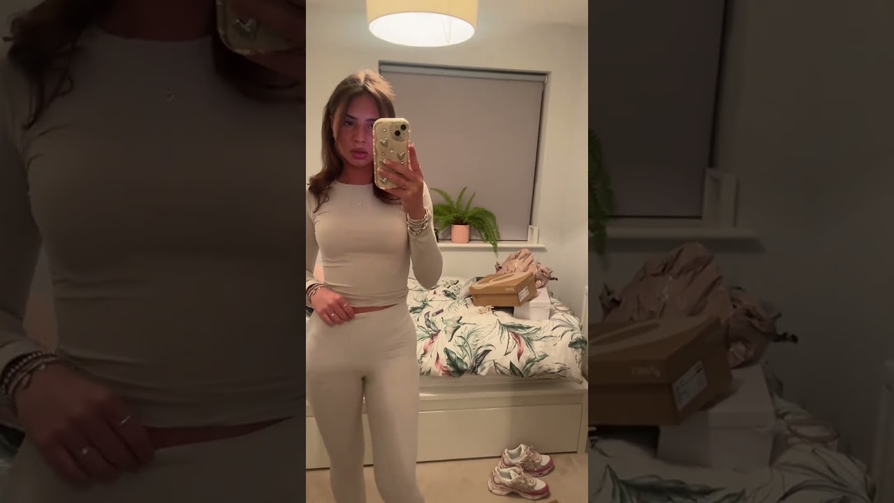 Beautiful Woman Showcasing Her Outfit in Mirror Selfie#OutfitOfTheDay #MirrorSelfie