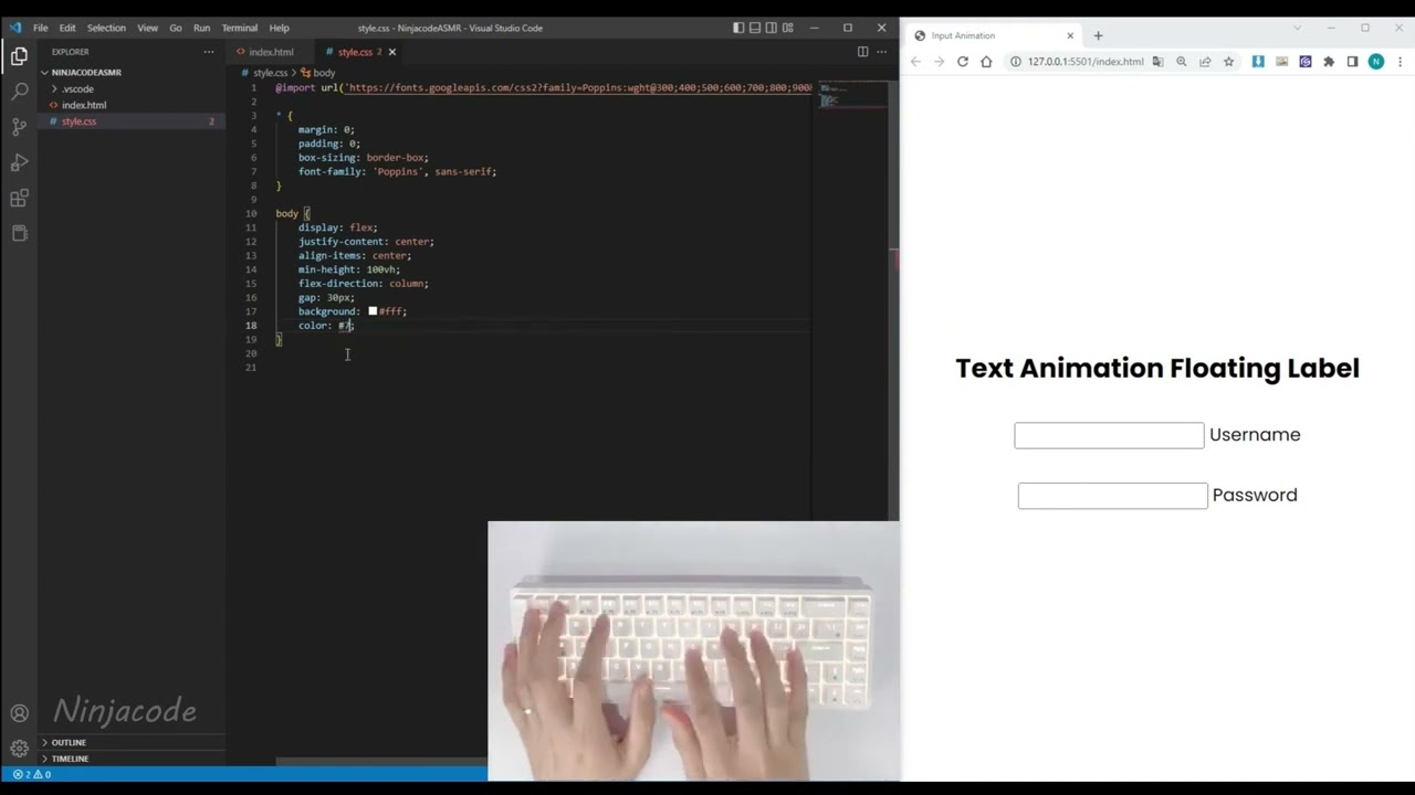 ASMR Programming - Input Text Animation Floating Label - No Talking (HTML & CSS)